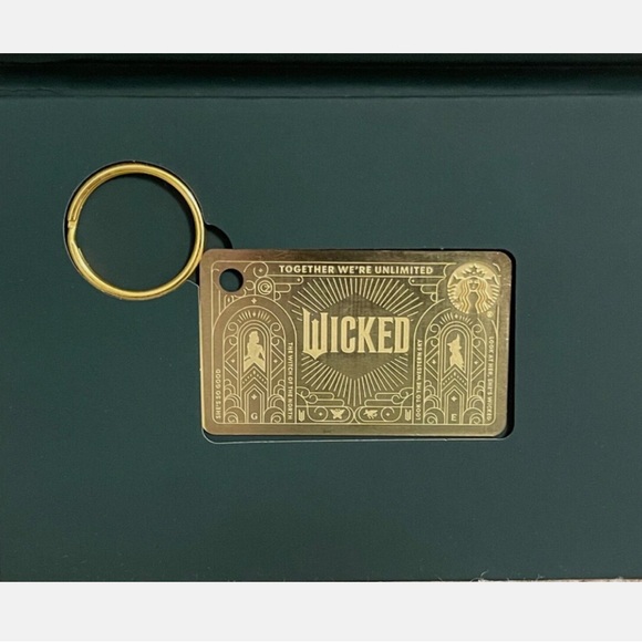 Starbucks | Accessories | Starbucks Wicked Gold Metal Limited Edition Rare Gift Card Keychain ...